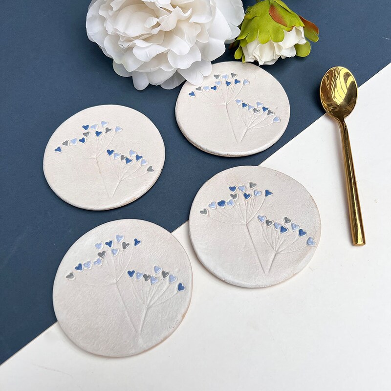 Blue Coaster Set - Etsy
