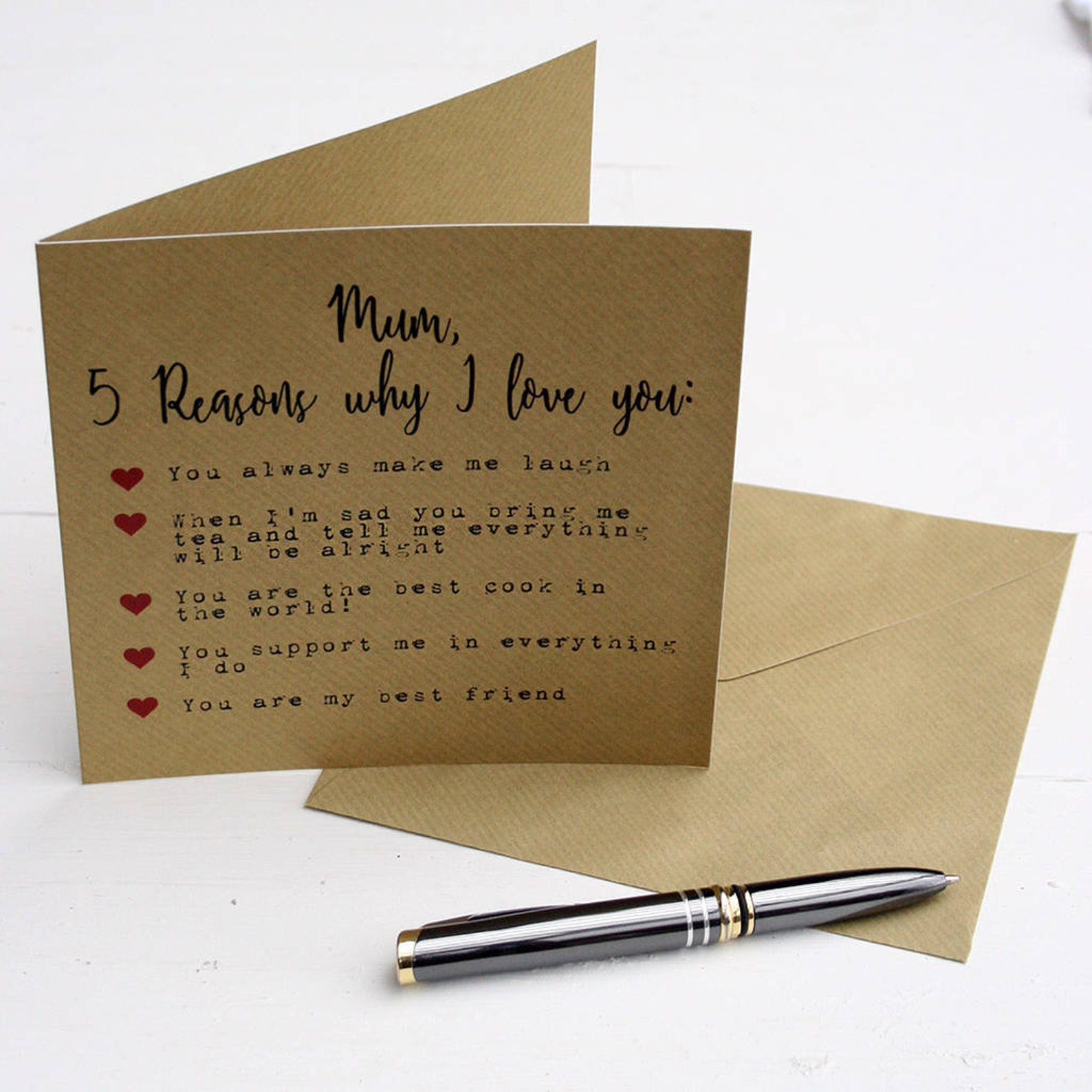 Five Reasons I Love You Mother's Day Card - Etsy