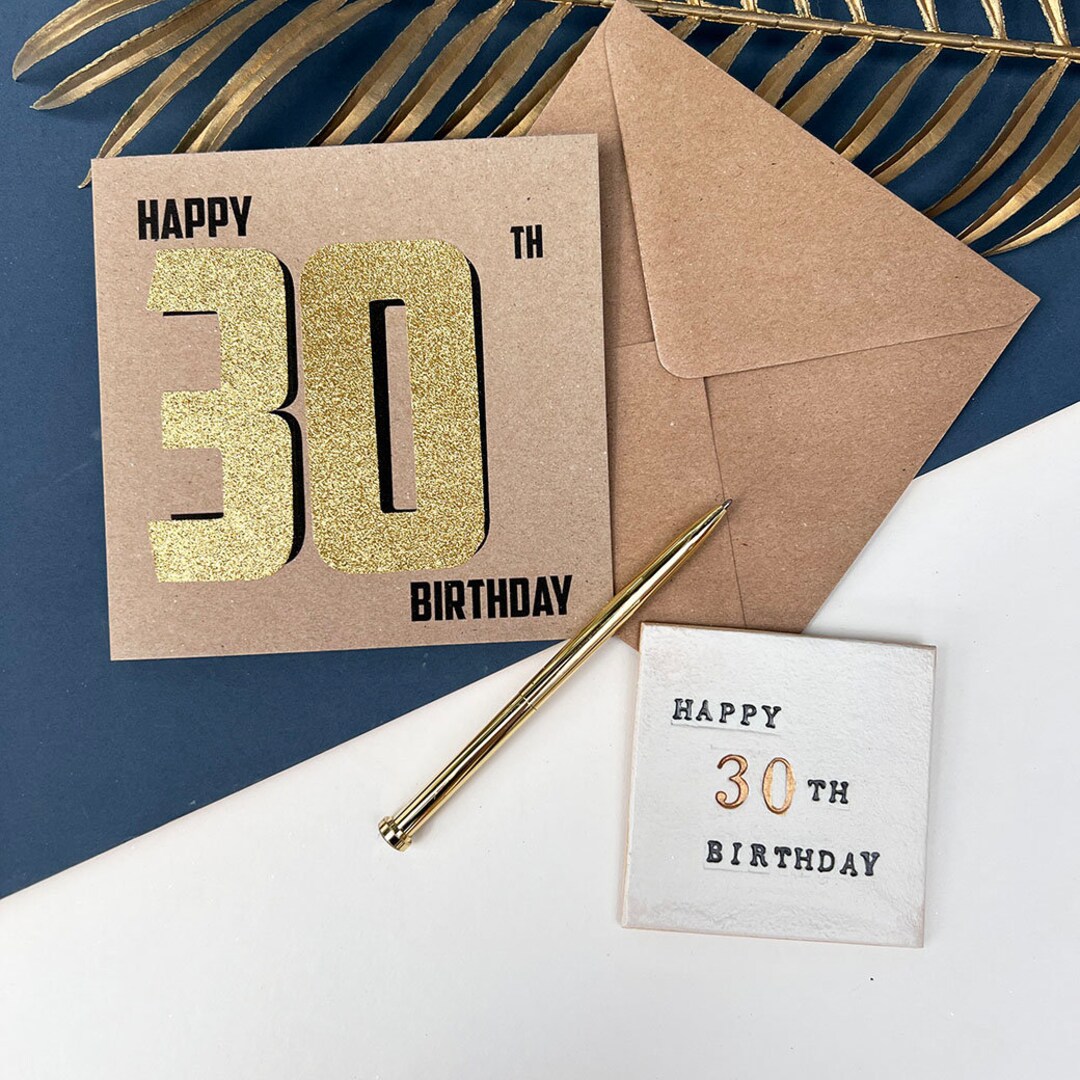 30th Birthday Coaster, Milestone Birthday Ceramic Gift With Optional ...
