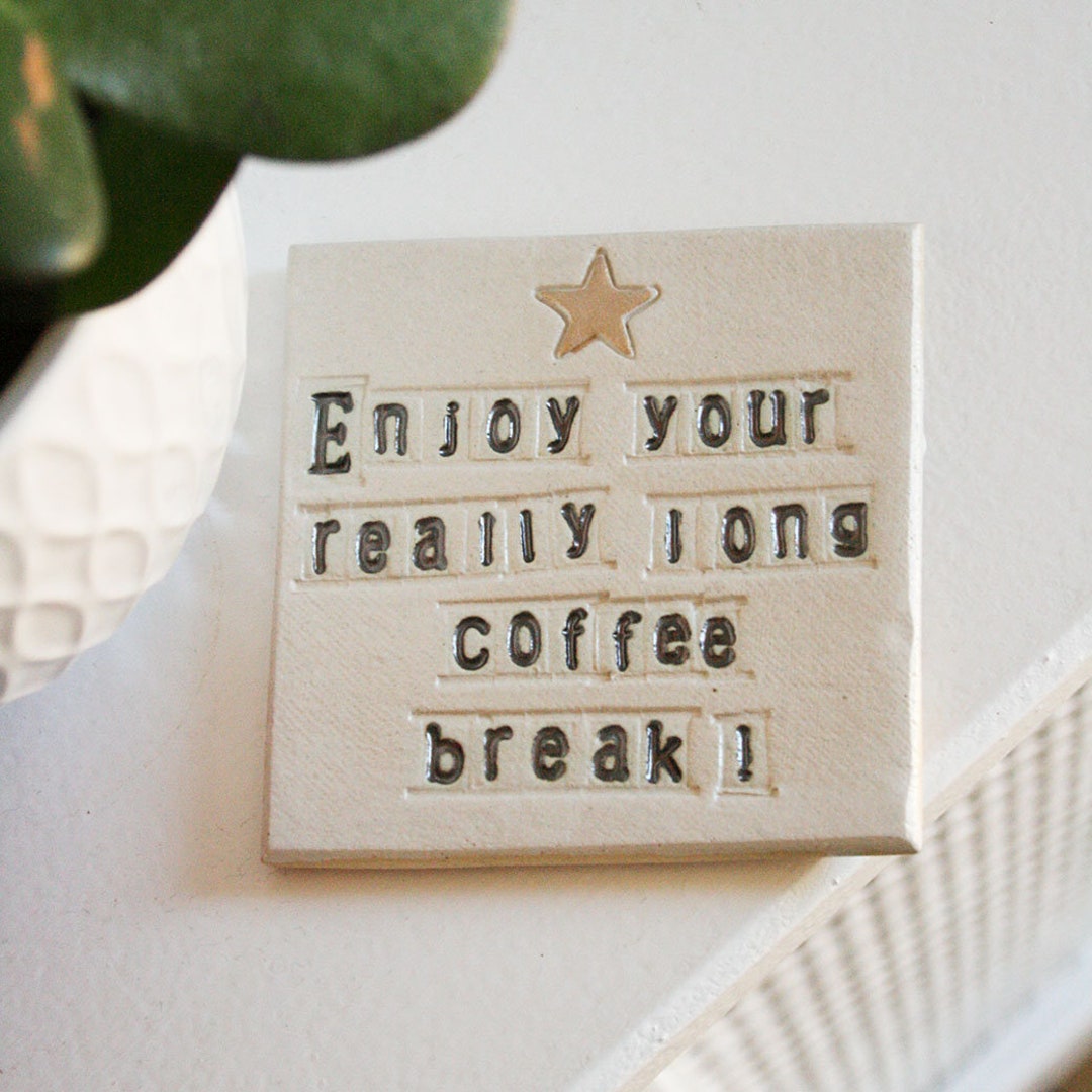 Retirement Star Ceramic Coaster - Personalised Coffee Break Retiring ...