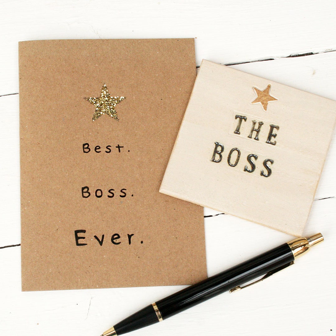 Best Boss Ever Card, Card for Your Boss, Blank Inside, Gifts for the ...
