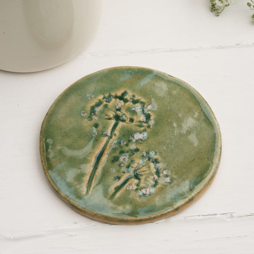 Green Meadow Wild Flower Ceramic Coasters Set of Four Ceramic | Etsy