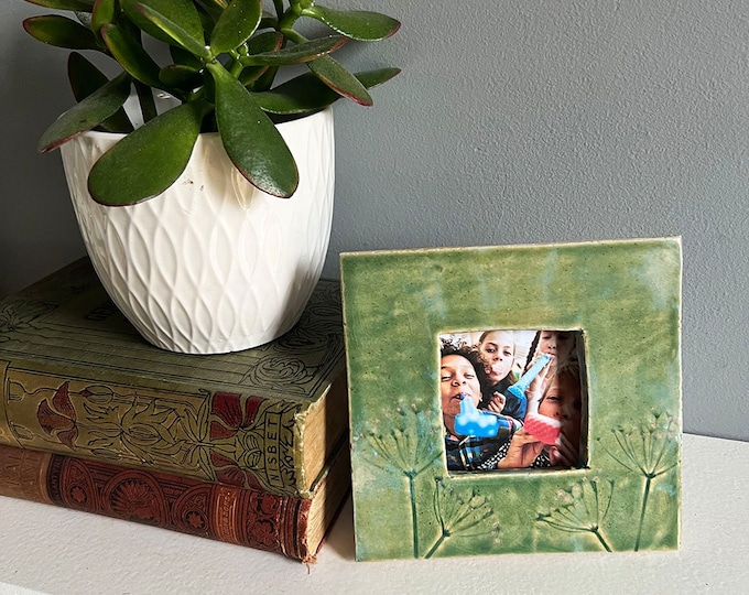 Vintage Floral Ceramic Frame, Kiln Art Floral Picture Frame, Pottery ...