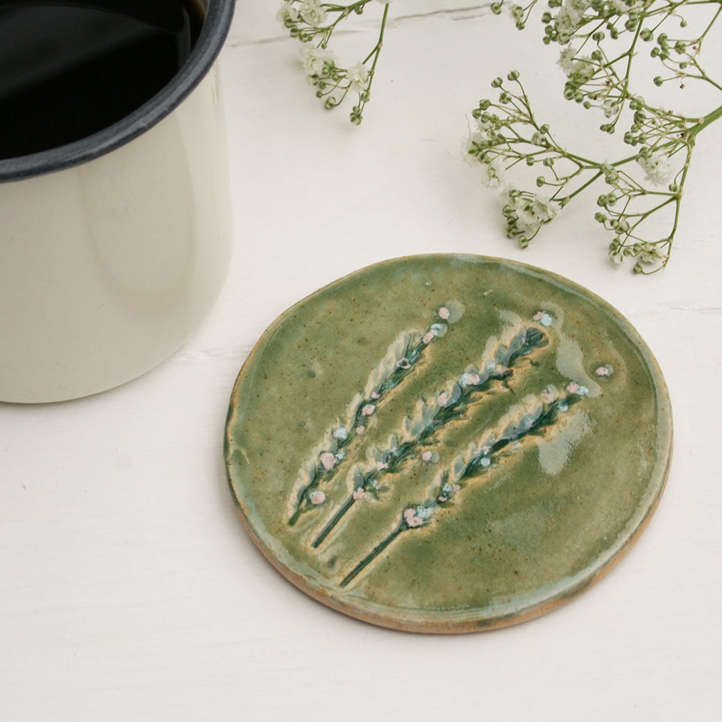 Green Meadow Wild Flower Ceramic Coasters Set of Four Ceramic - Etsy