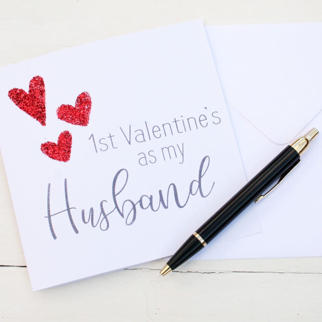 First Valentine's as Husband Card, Greetings Card for Husband, Newly ...