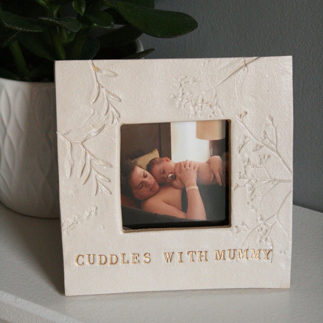 Cuddles With Mummy Ceramic Frame, Personalised Handmade Frame for ...