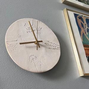 White Wild Flower Wall Clock, Kitchen Accessories, Handmade Hand ...