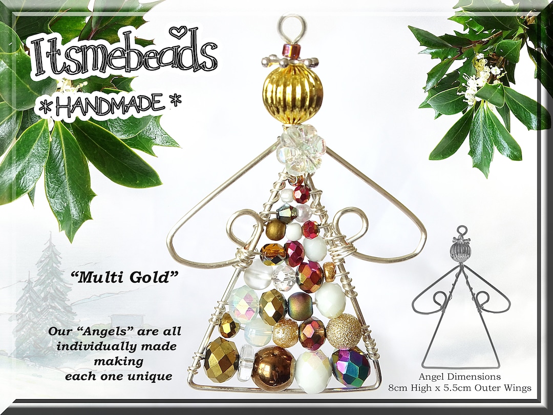 Beautiful, Unique, “ANGELS” Decoration Lovingly Made. Multi Gold ...