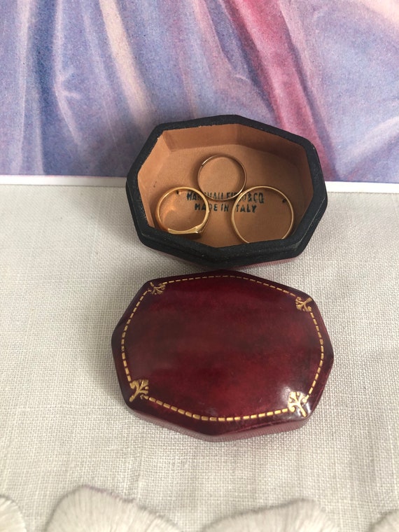 Vintage Italian Leather Tooled Box~Cherry Red Display… - Gem