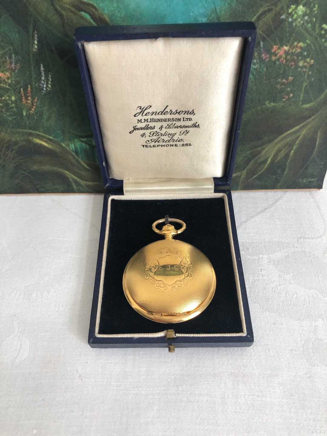 Vintage Pocket Watch Boxmidnight Black Push Button Display Boxvintage ...