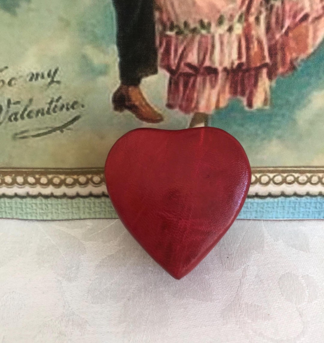 RESERVED FOR JAN Vintage Heart Ring Box~red Leather Retro 1980's Ring ...