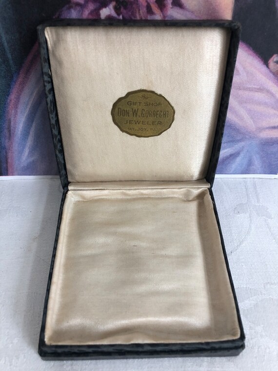 Vintage 1930's Jewelry Presentation Box~Midnight Blue… - Gem