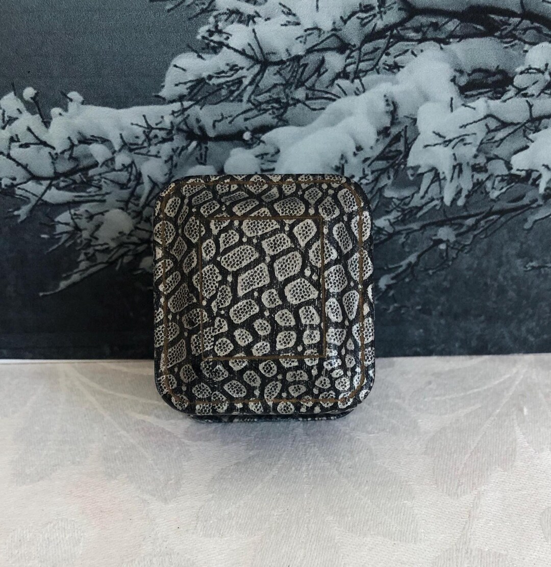 Vintage 1930's Ring Box~art Deco Midnight Black & Silver Ring Display ...