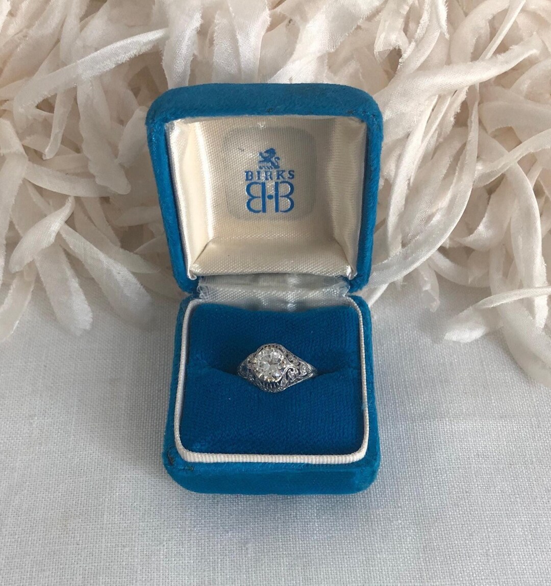 Vintage Birk's Blue Velvet Ring Box: Montreal Jewelry Presentation - Etsy