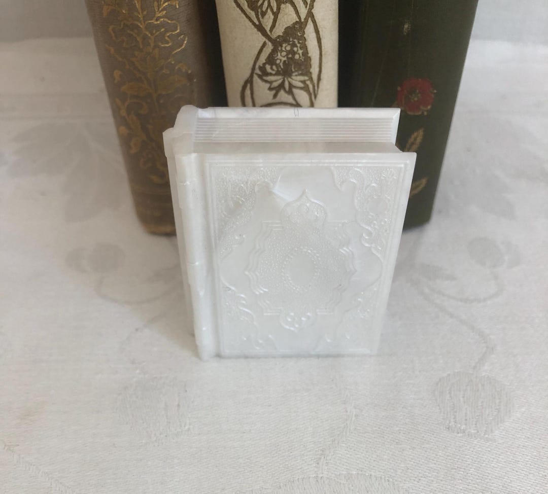 Vintage Little Book Ring Boxpearl White Celluloid Engagement Ring ...