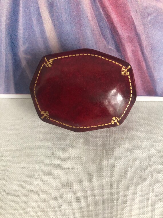 Vintage Italian Leather Tooled Box~Cherry Red Display… - Gem