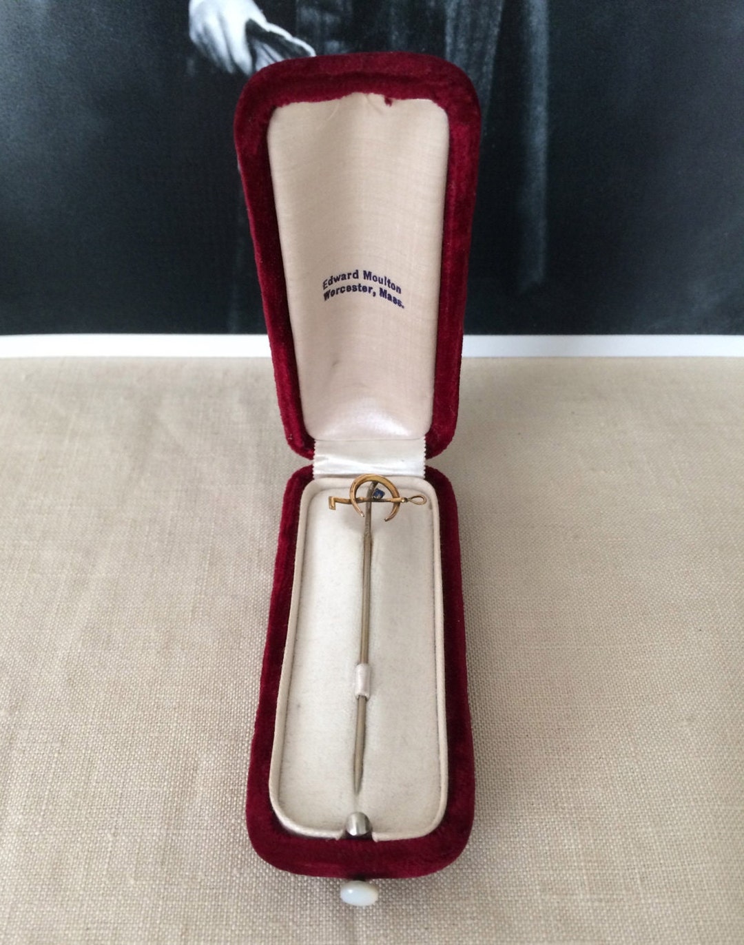 Antique Velvet Push Button Stick Pin Boxroyal Merlot Red Velvet Stick ...