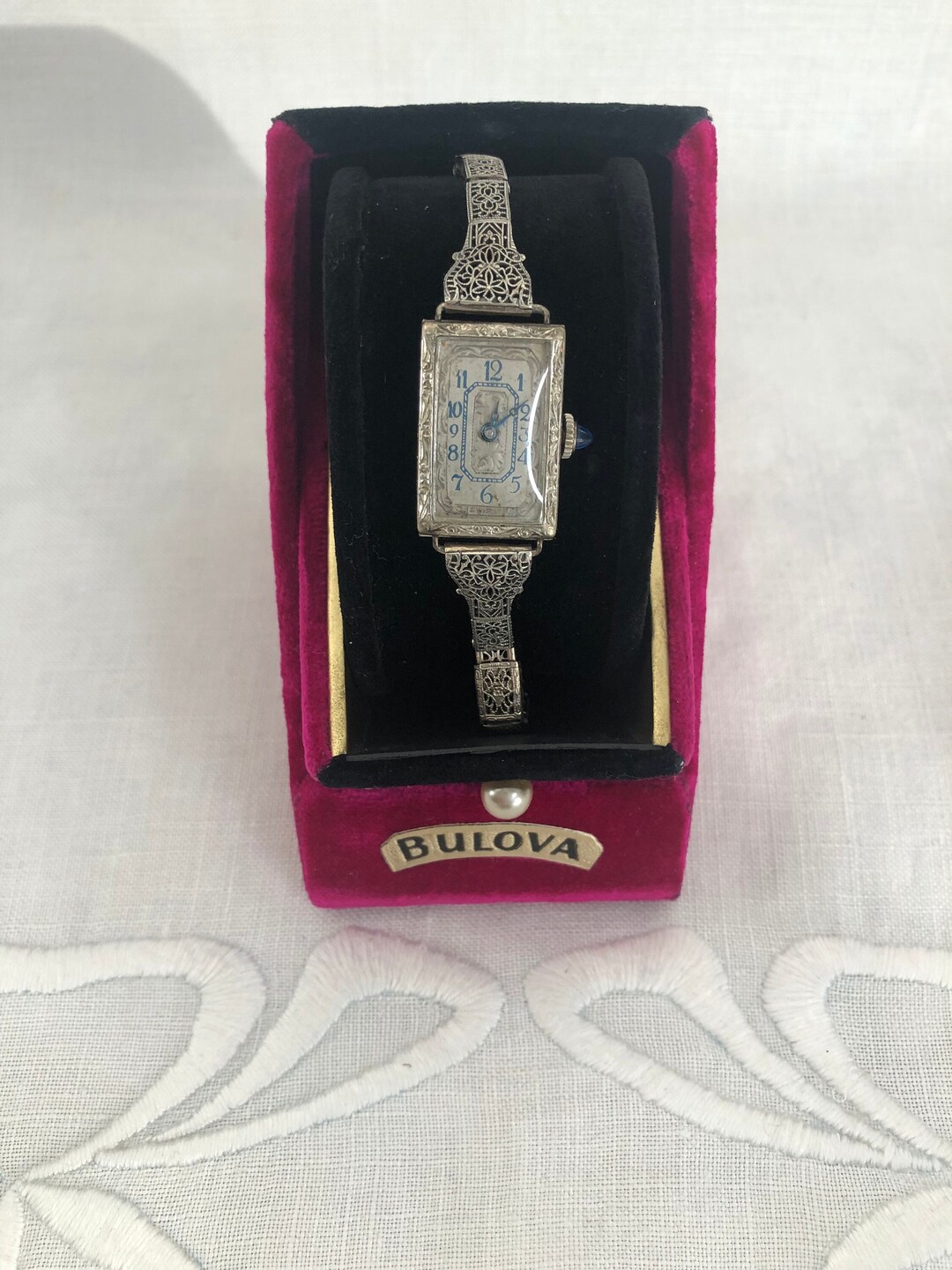 Vintage Velvet BULOVA Watch Display Boxmagenta Pink and Midnight Black ...