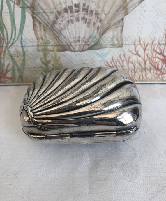 Art Nouveau Silver Metal Scalloped Sea Shell Evening … - Gem