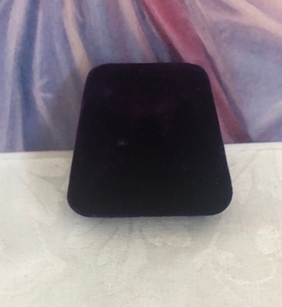 Vintage Velvet Double Ring Box~Royal Purple Wedding R… - Gem