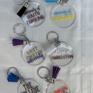 Custom College Keychain, Custom University Name Keychain, College Swag ...