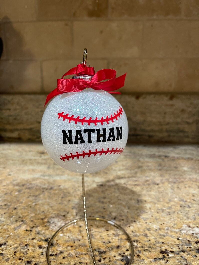 Personalized Baseball Christmas Ornament Handmade Christmas - Etsy