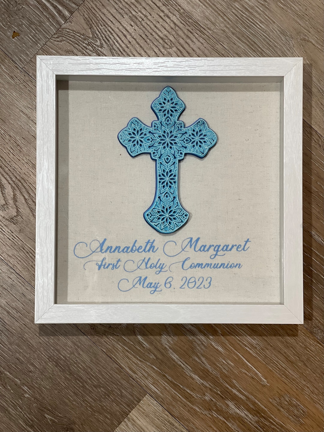 Communion Shadow Box, Communion Gift, Personalized First Communion Gift ...