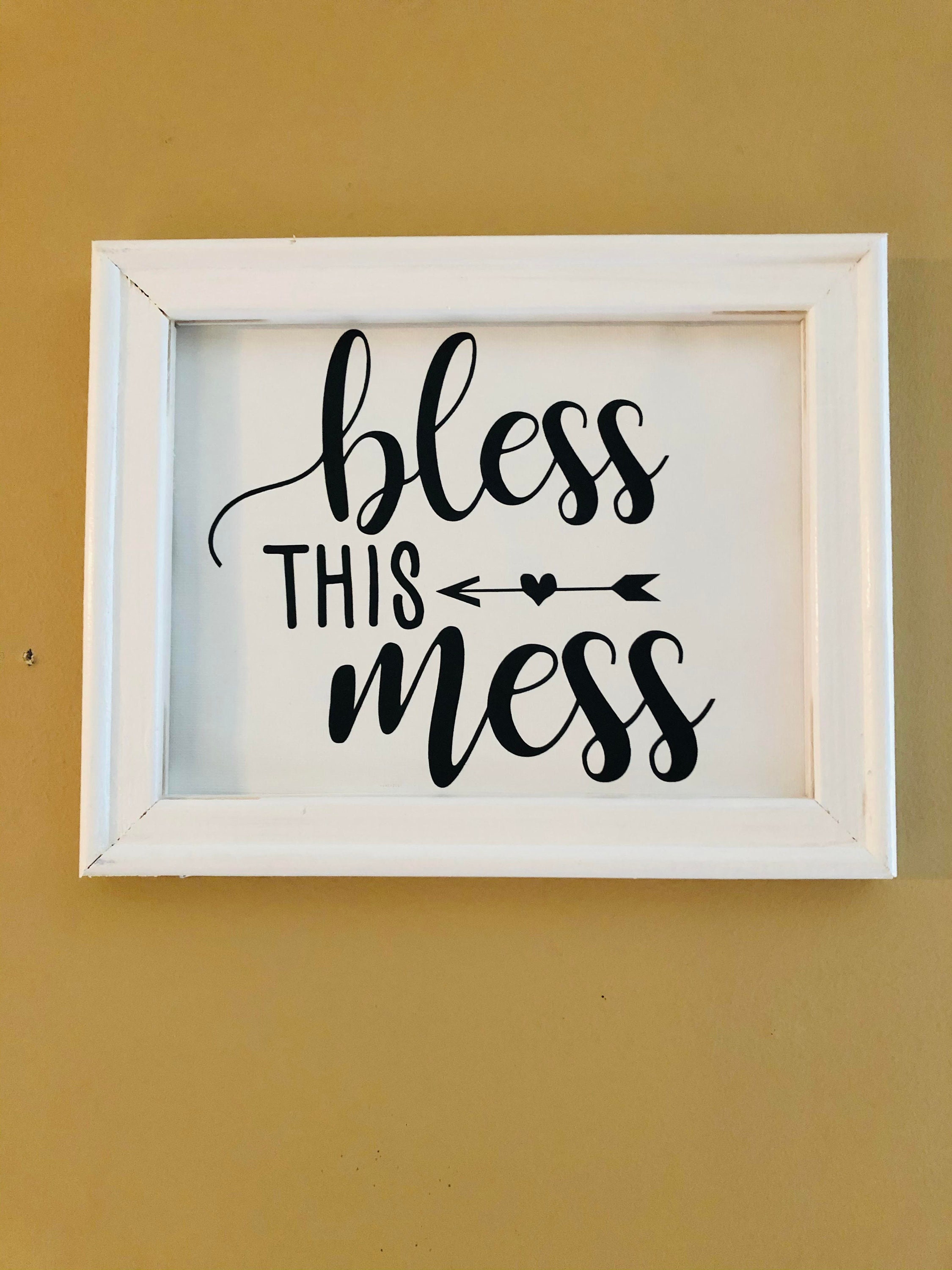 Bless this Mess Farmhouse Wall Decor Kitchen Wall Decor | Etsy