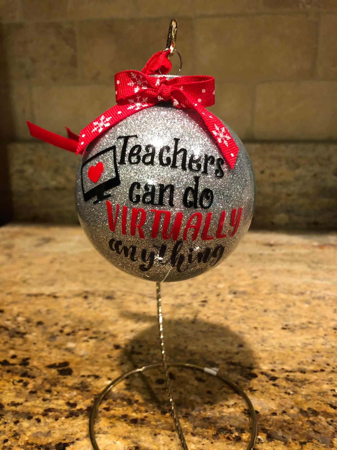 Teachers Can Do Virtually Anything Ornament | 2020 | Christmas Teacher ...