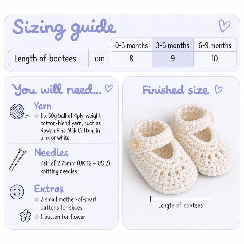 Baby Booties and Bonnet Knitting Pattern | Baby Bootees Pattern PDF ...