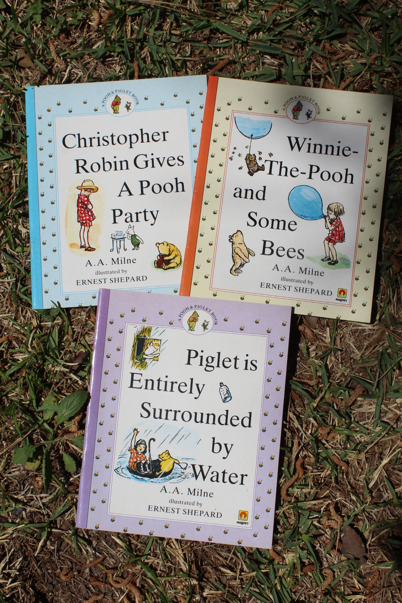 Pooh & Piglet Books- Piglet Does a Grand Thing, Pooh Invents a New Game ...