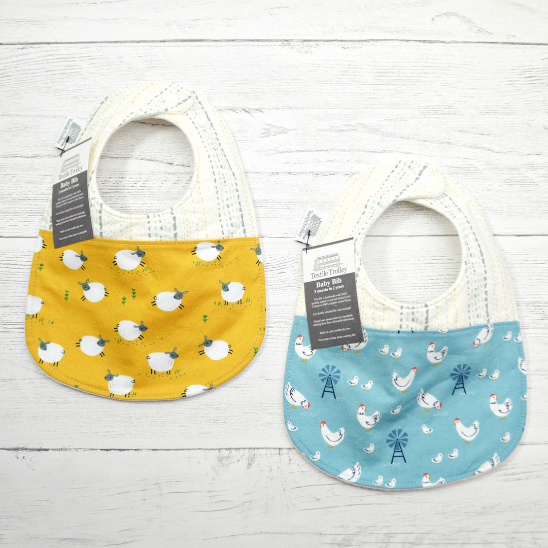 Animal Bib, Sheep Bib, Chicken, Gender Neutral Baby Bib, Baby Shower ...