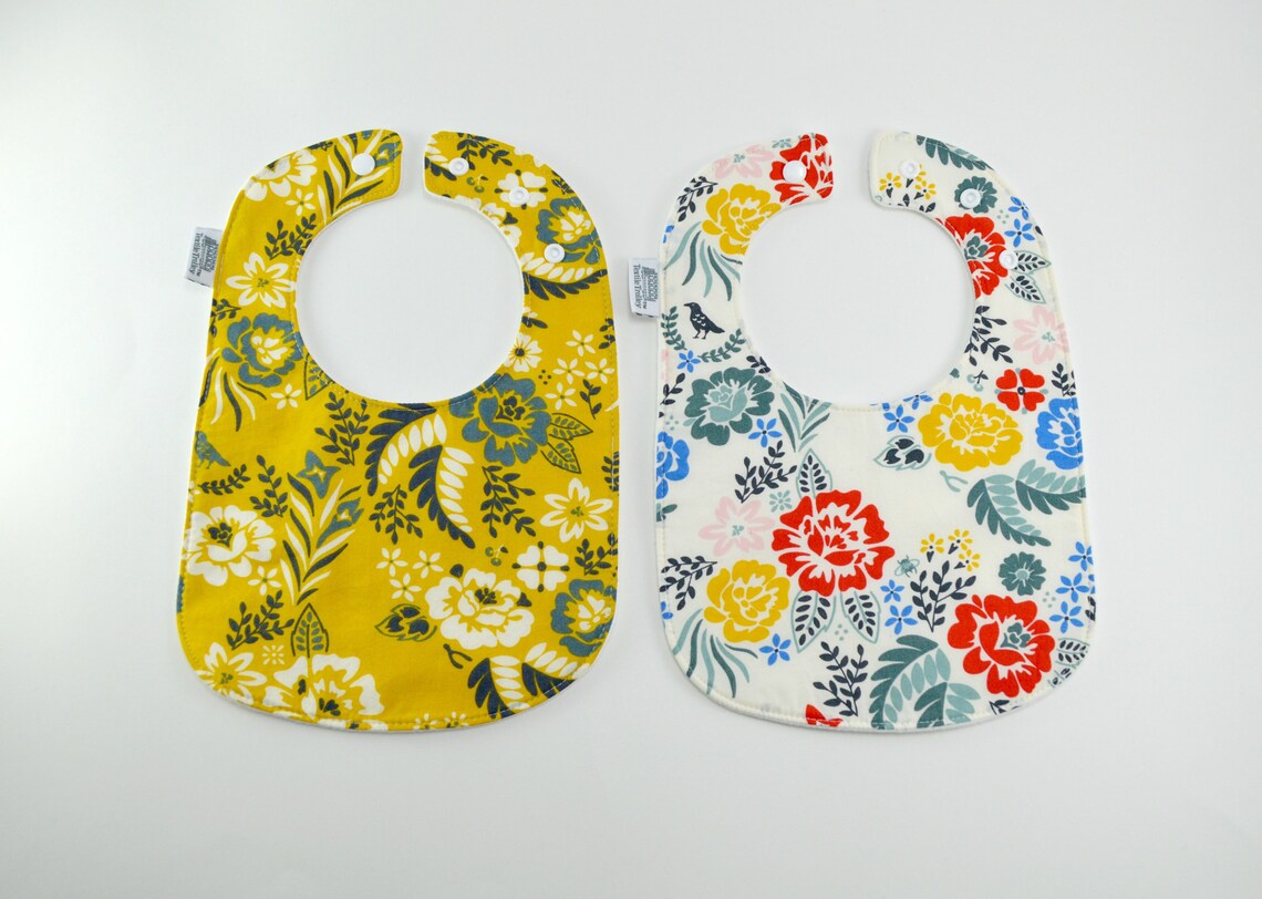 Organic Bib, Organic Baby Bib, Flowers, Organic Floral Bib, Organic ...