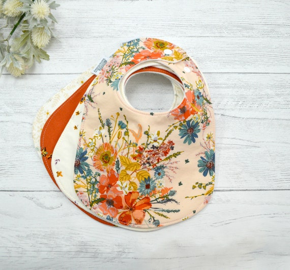 Baby Bibs Bib Flower Bibs Floral Bibs Modern Flowers Fall | Etsy