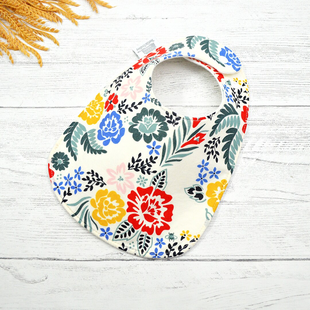 Organic Bib, Organic Baby Bib, Flowers, Organic Floral Bib, Organic ...