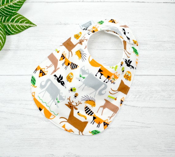 Organic Baby Bib woodland animal bib organic woodland bib | Etsy