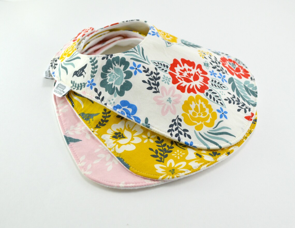 Organic Bib, Organic Baby Bib, Flowers, Organic Floral Bib, Organic ...