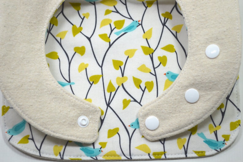 Organic Bib Organic Baby Bib Bird Leaves Animal Nature - Etsy
