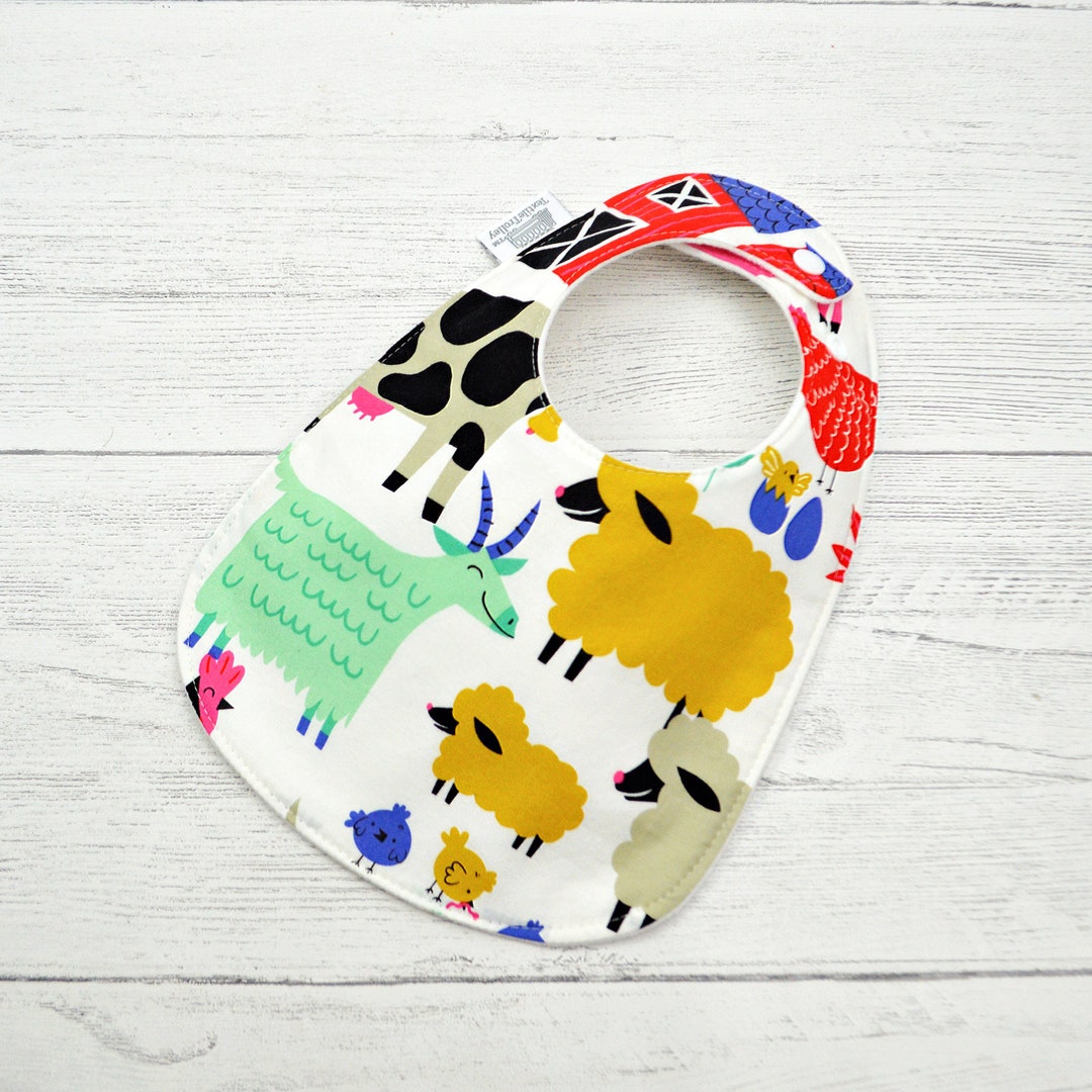 Baby Bibs, Animal Bib, Farm Animal Bib, Cow, Pig, Sheep, Chicken, Goat ...