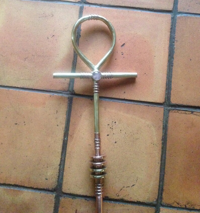 Ankh staff. Priest' s 60 inches tall ankh staff in solid | Etsy