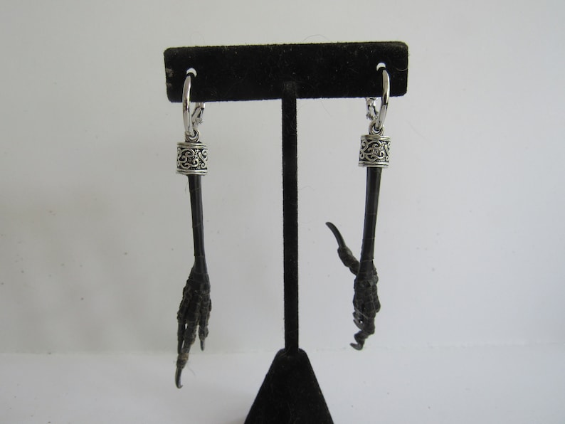 Real Crow Feet/talon Claw Earrings Bird Feet Animal Bone - Etsy