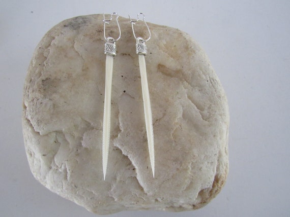 Stingray Barb Earrings Dangle Fish Bone Jewelry Animal Bone - Etsy