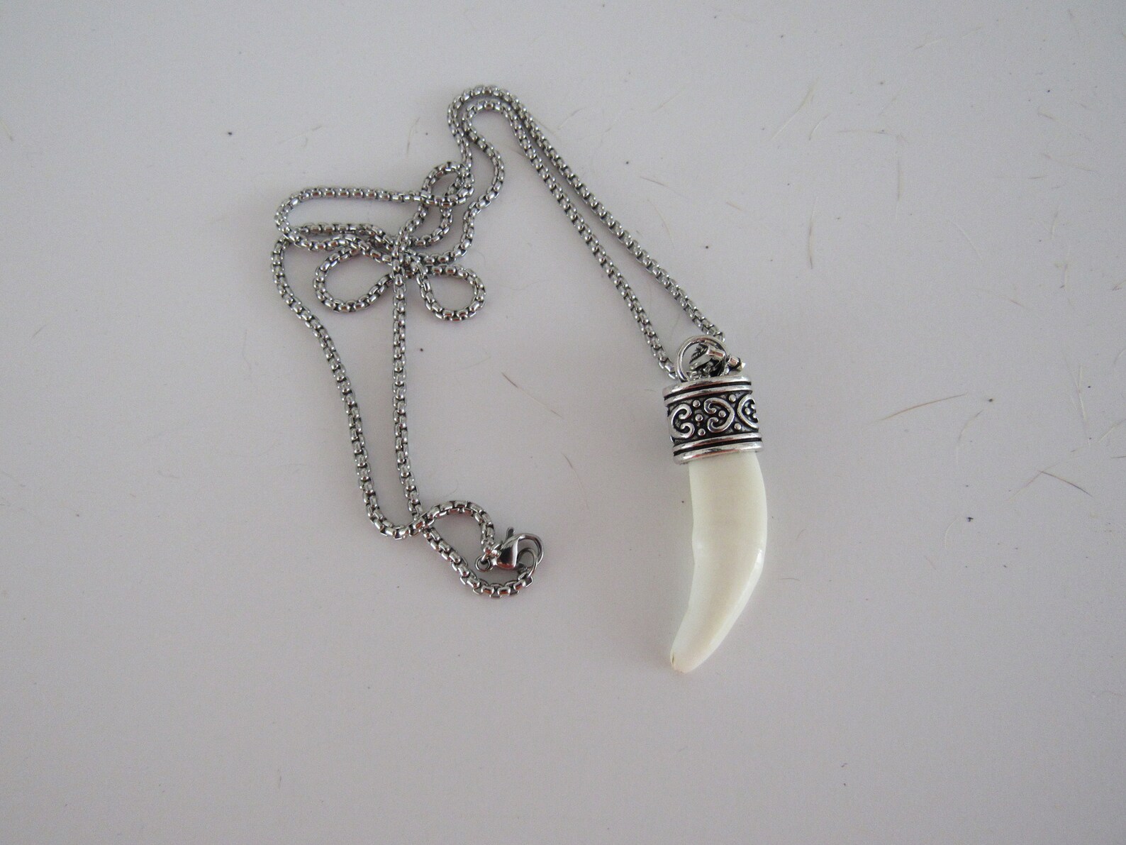 Coyote Tooth Pendant Necklace Animal Bone Spirit Animal Chain Jewelry ...