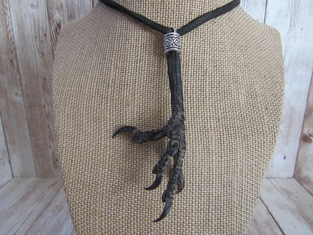 Real Crow Foot/talon Claw Necklace Bird Feet Animal Bone Jewelry - Etsy