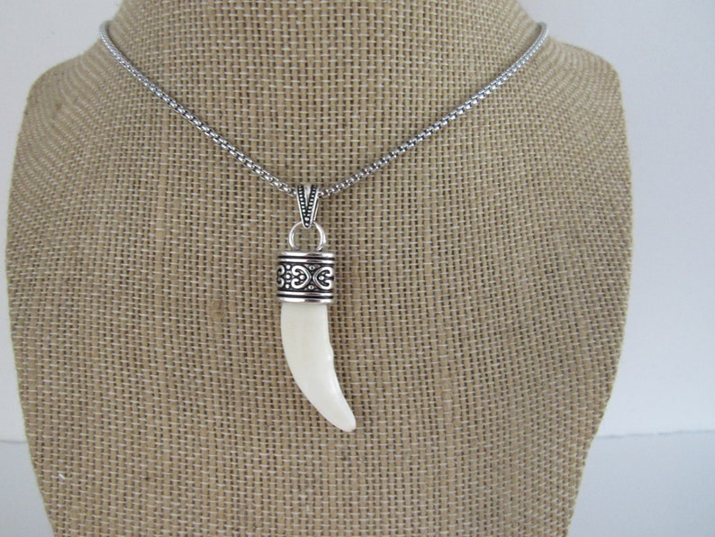 Coyote Tooth Pendant Necklace Animal Bone Spirit Animal Chain | Etsy