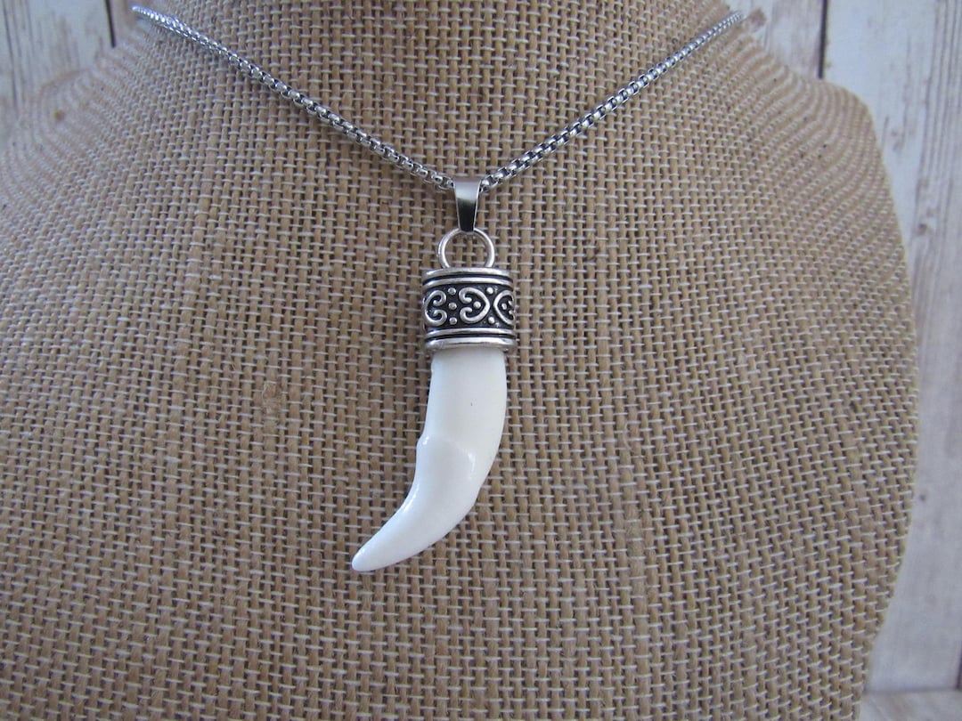 Coyote Tooth Pendant Necklace Animal Bone Spirit Animal Jewelry - Etsy