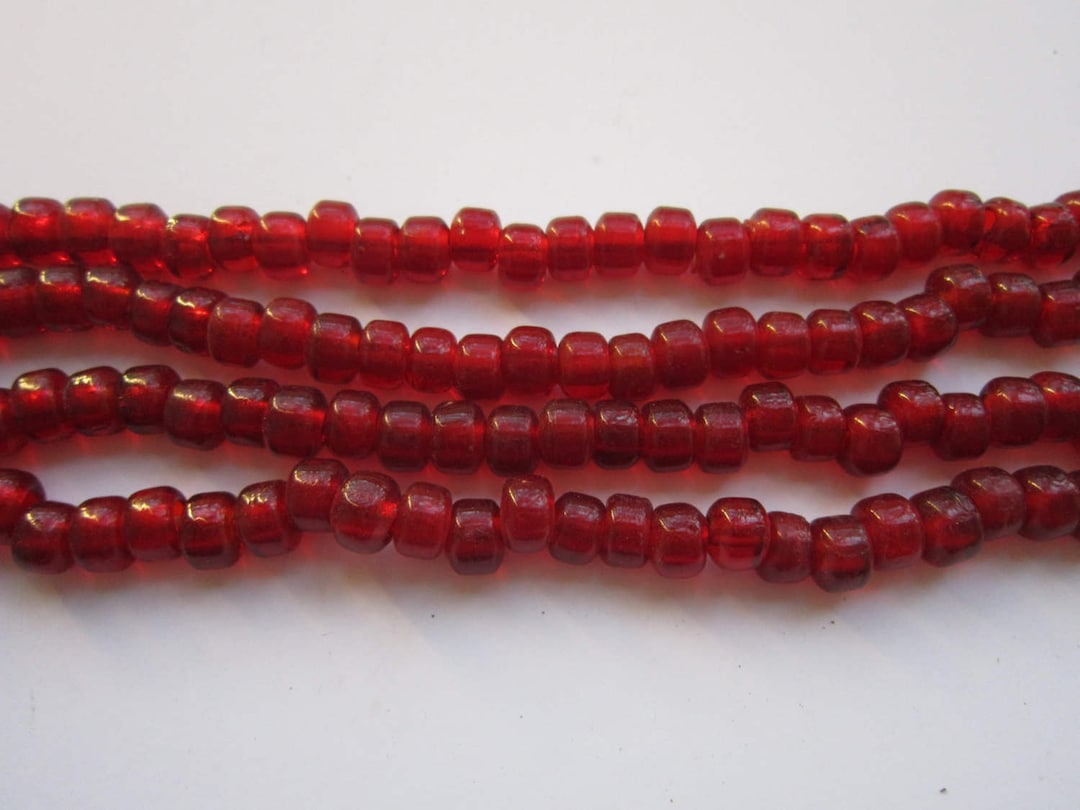 Glass Crow Pony Beads 9mm X 6mm TRANSLUCENT RED 100 per Strand Jewelry ...