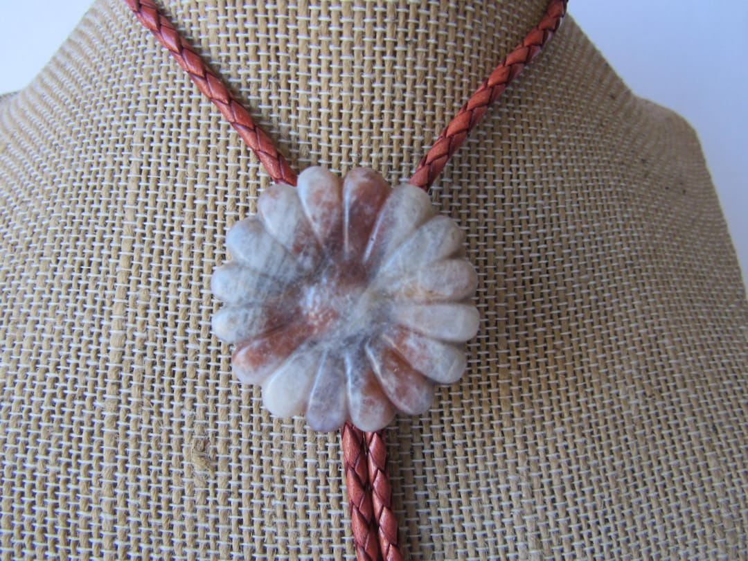 Sunflower Bolo Tie Necklace Moonstone Wedding Western Necktie Jewelry ...