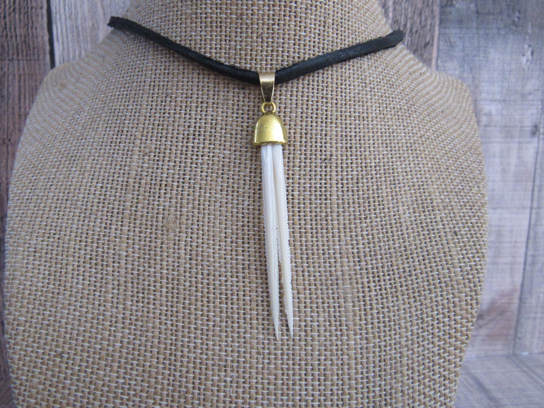 Stingray Barb Necklace Fish Bone Jewelry Animal Bone Jewelry Gold ...