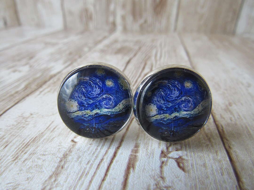 Starry Night Sky Cufflinks Artist Cuff Links Famous Painting Wedding ...